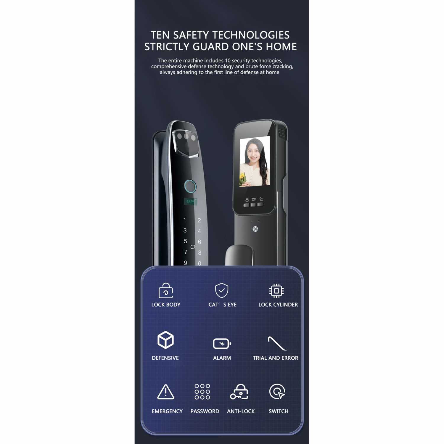 Jual SMARTSTONE Smart Door Lock Face Recognition Eques App