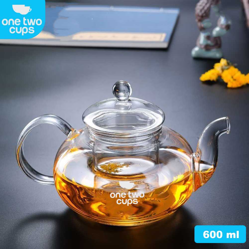 Jual One Two Cups Teko Teh Kaca Saringan Tahan Panas Api Infuser