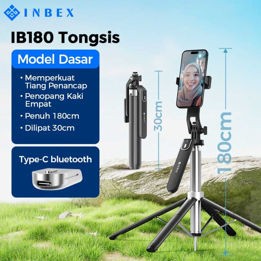 Jual INBEX IB180 Mini Tripod / Quadpod Selfie Stick 1.8m with