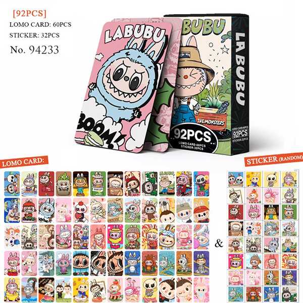 Jual photocard LABUBU 60pcs photocard 32pcs sticker agk148