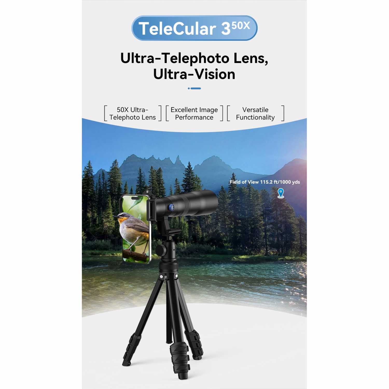 Jual APEXEL Lensa Tele Smartphone Monocular Telephoto 50X with