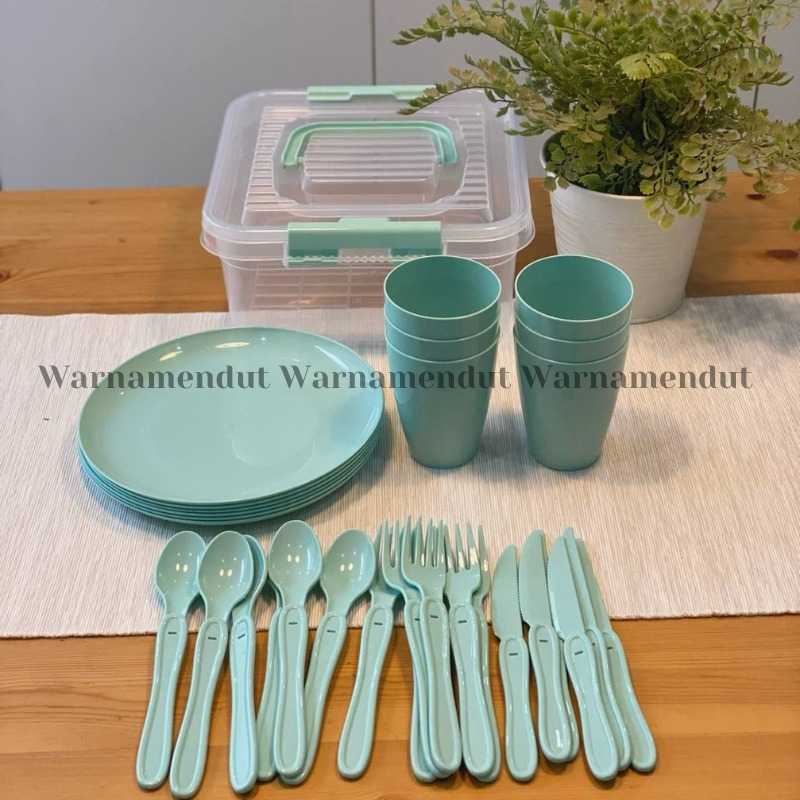 Jual Peralatan makan piknik my box alat makan lengkap set 30pcs