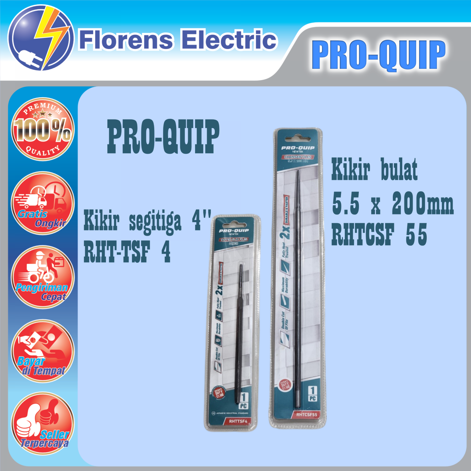 Jual PRO-QUIP Kikir Segitiga Blister 4" dan 5.5x200mm / Kikir