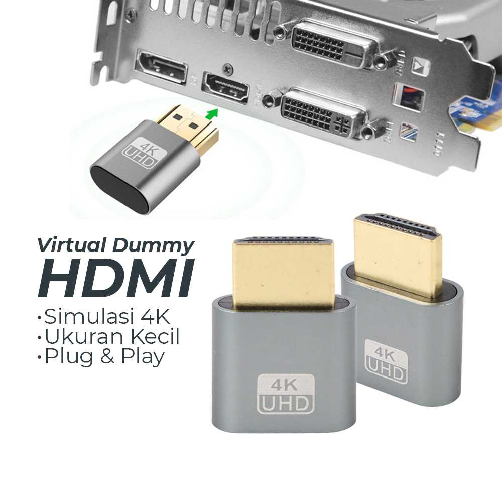 Jual DZST Plug HDMI Virtual Dummy Port Adapter Mining 1.4 DDC