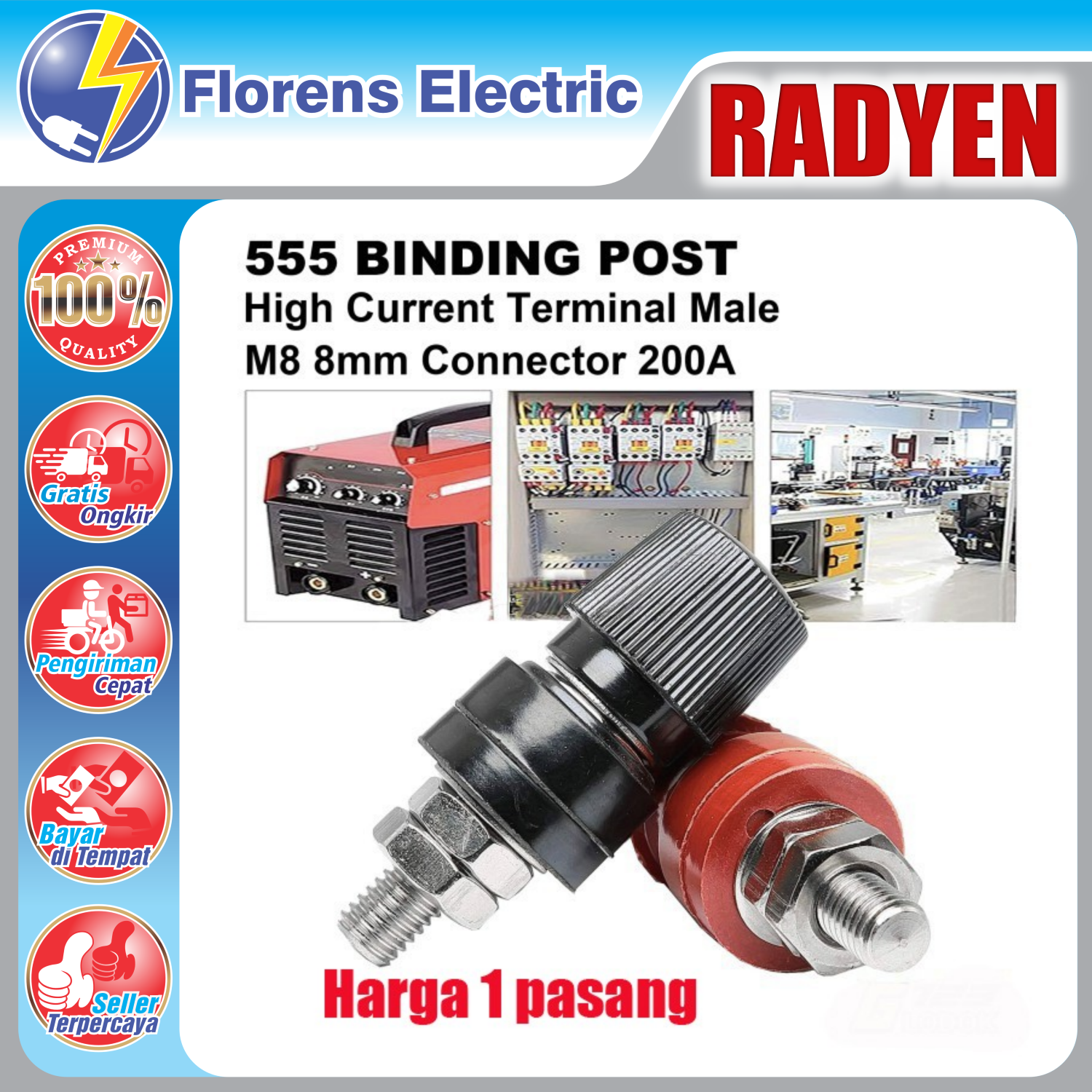 Jual Binding Post 555 Besar 1 pasang Terminal Power Supply