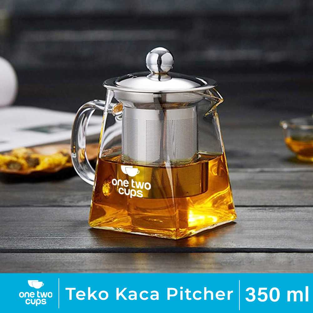 Jual One Two Cups Teko Teh Kaca Saringan Tahan Panas Api Infuser