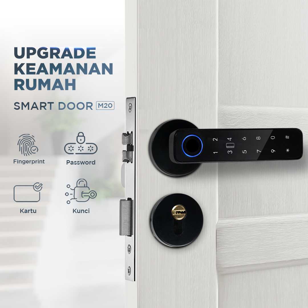Jual Foshan Smart Door Lock Fingerprint Password Key Card - M20