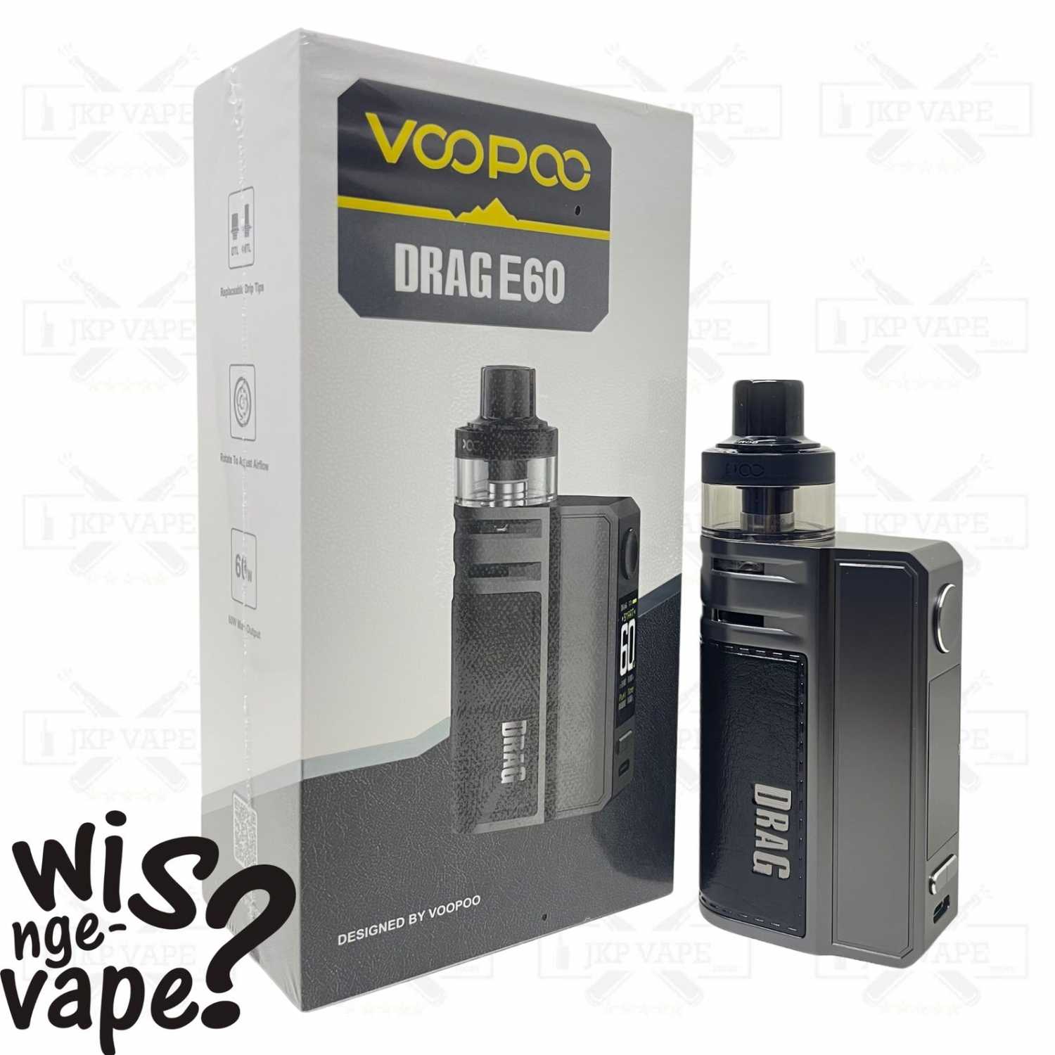 Jual Voopoo Drag E60 Kit 60W 2550Mah Authentic Pod Kit | Jakmall.com