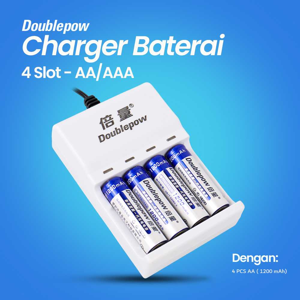 Jual Doublepow Charger Baterai Rechargeable 4 Slot AA AAA with
