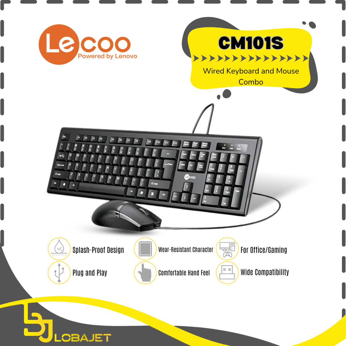Jual LENOVO LECOO CM101S - Wired Keyboard and Mouse Combo