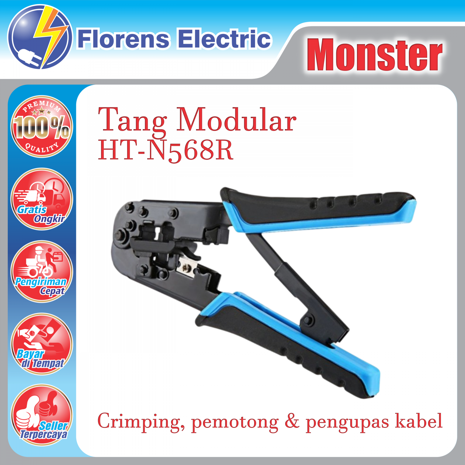 Jual Monster HT-568R Crimping Tool Tang Modular 8P 6P RJ45 RJ11