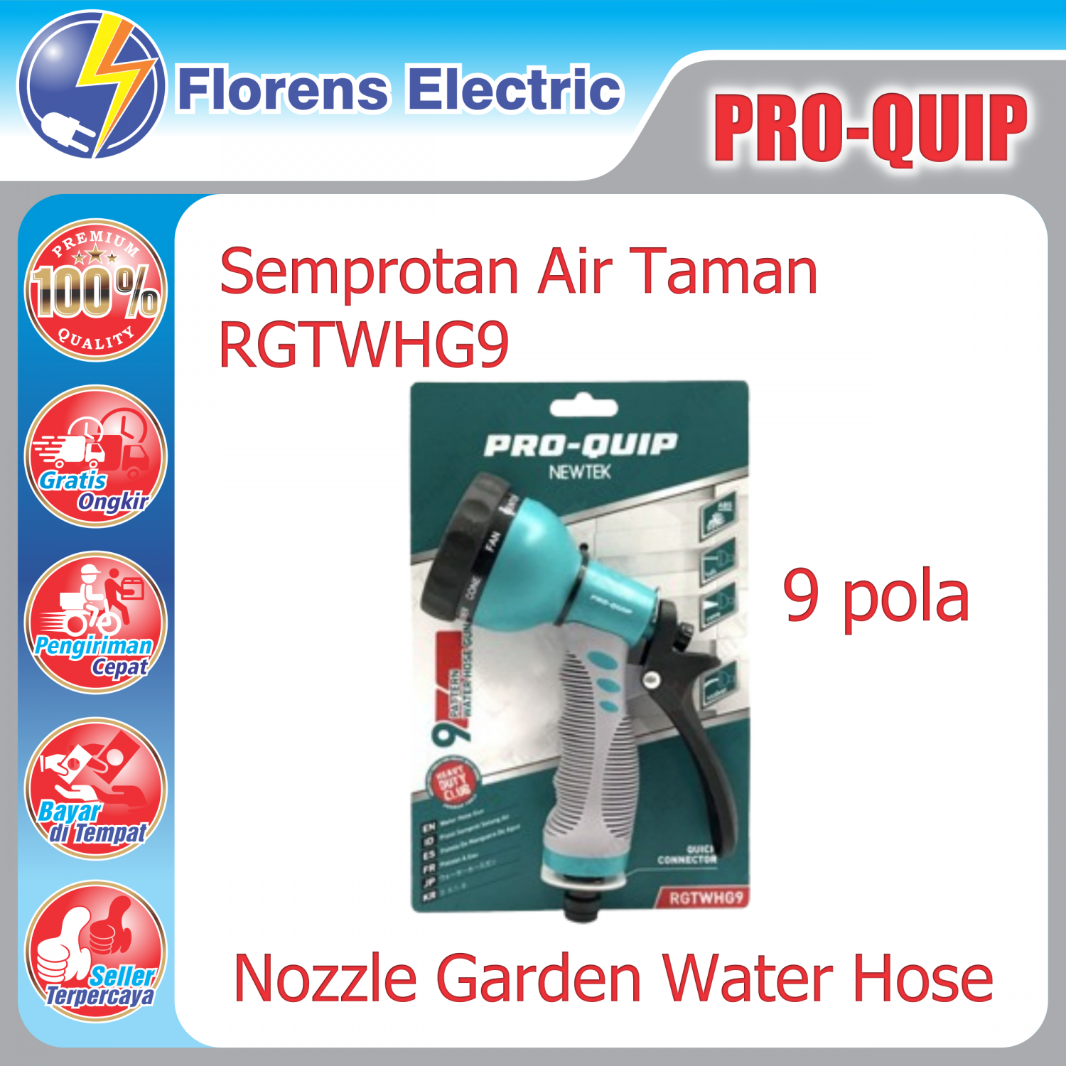 Jual PRO-QUIP RGTWHG9 Semprotan Air Taman Spray 9 pola siram