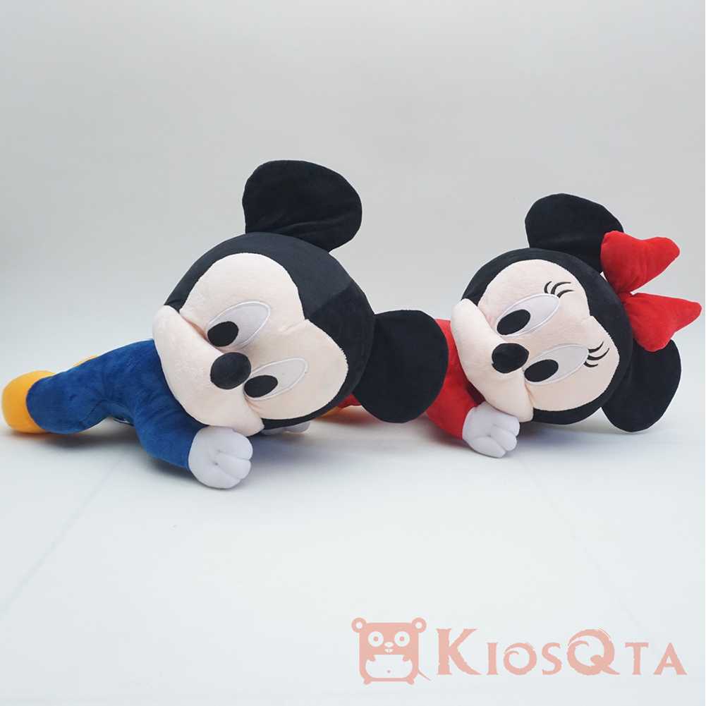 Jual boneka couple baby mickey minnie mouse tiarap piyama biru