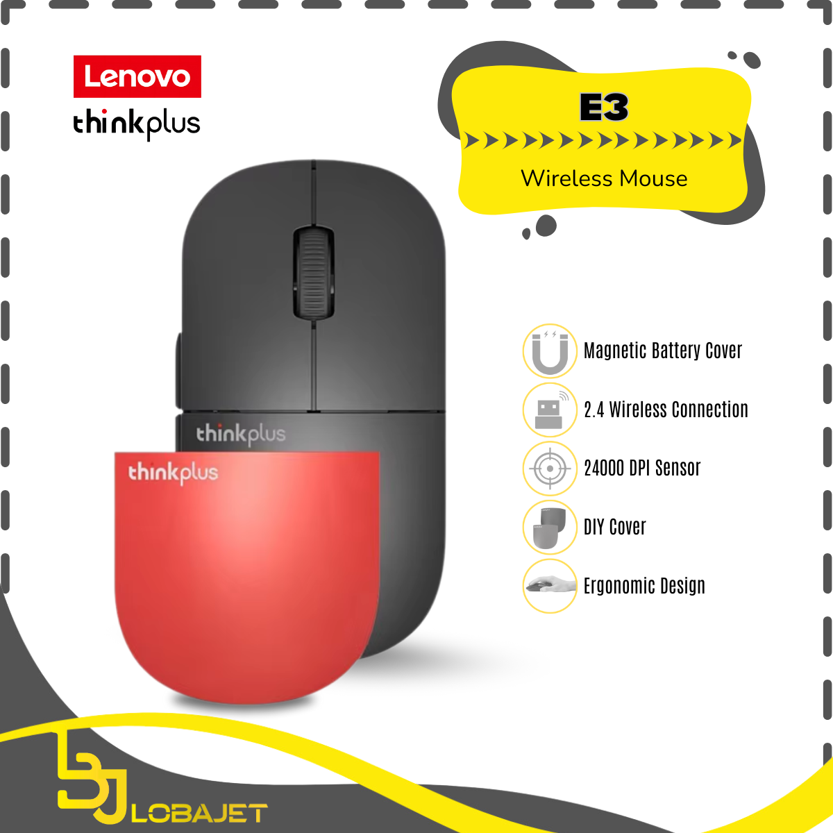 Jual LENOVO Thinkplus E3 Wireless Mouse - 2.4G Wireless | Jakmall.com