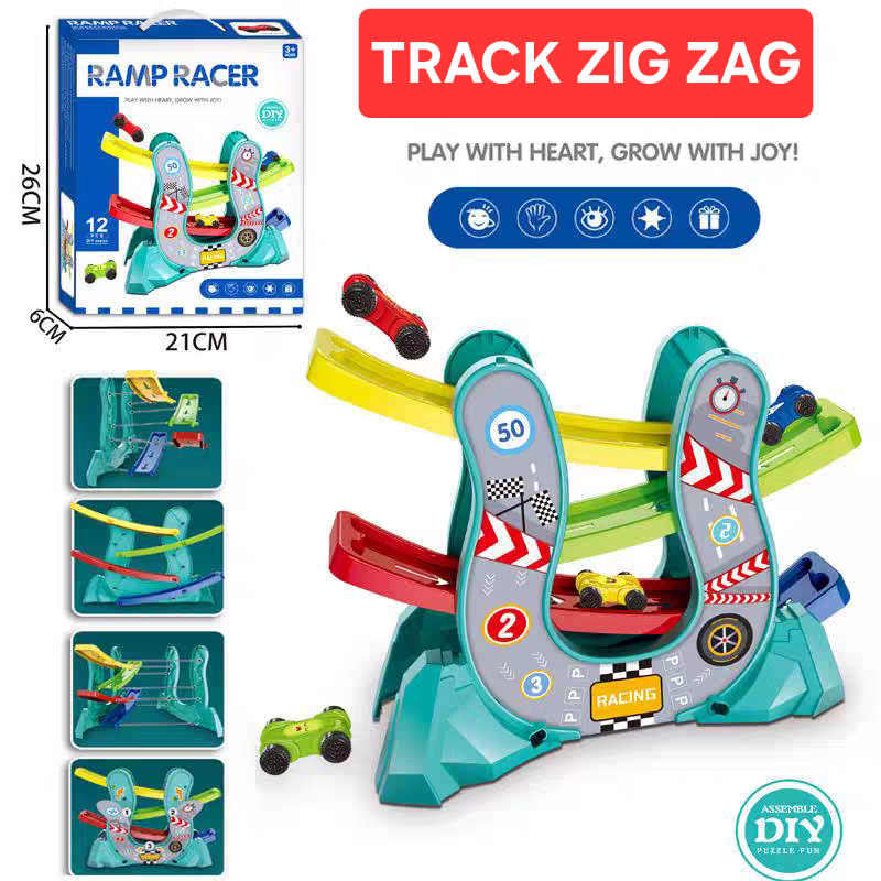 Jual MAINAN TRACK ZIG ZAG SLIDING CAR SELUNCURAN BALAPAN MOBIL