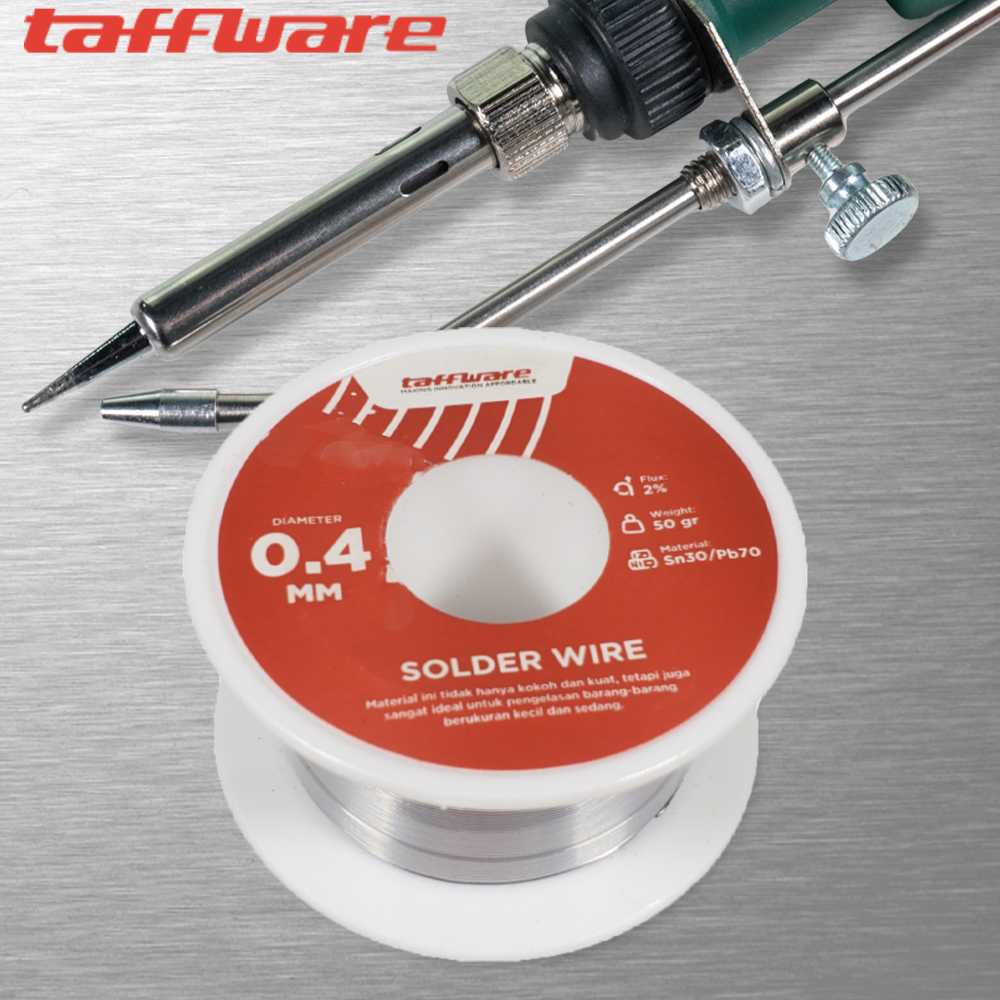 Jual Taffware Kawat Timah Solder Sn30/Pb70 0.4mm 50gr untuk PCB