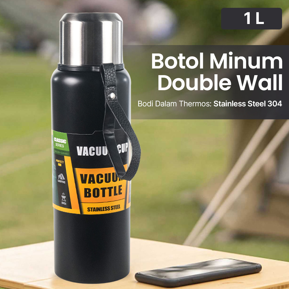 Jual Botol Minum Termos Air Panas Dingin Double Wall Stainless