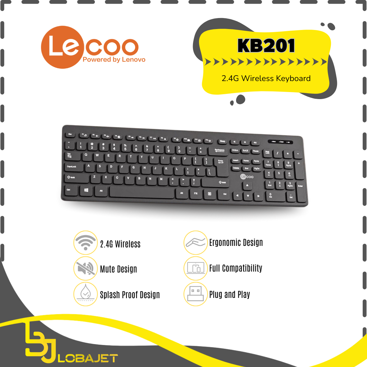 Jual LENOVO LECOO KB201 - 2.4G Wireless Keyboard | Jakmall.com