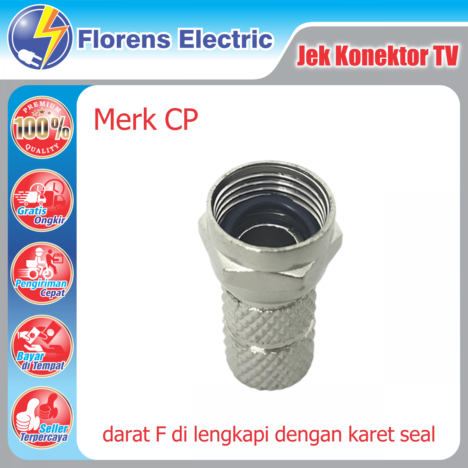 Jual Jek Konektor TV F drat - TV drat utk ANTENA TV besi - bnc