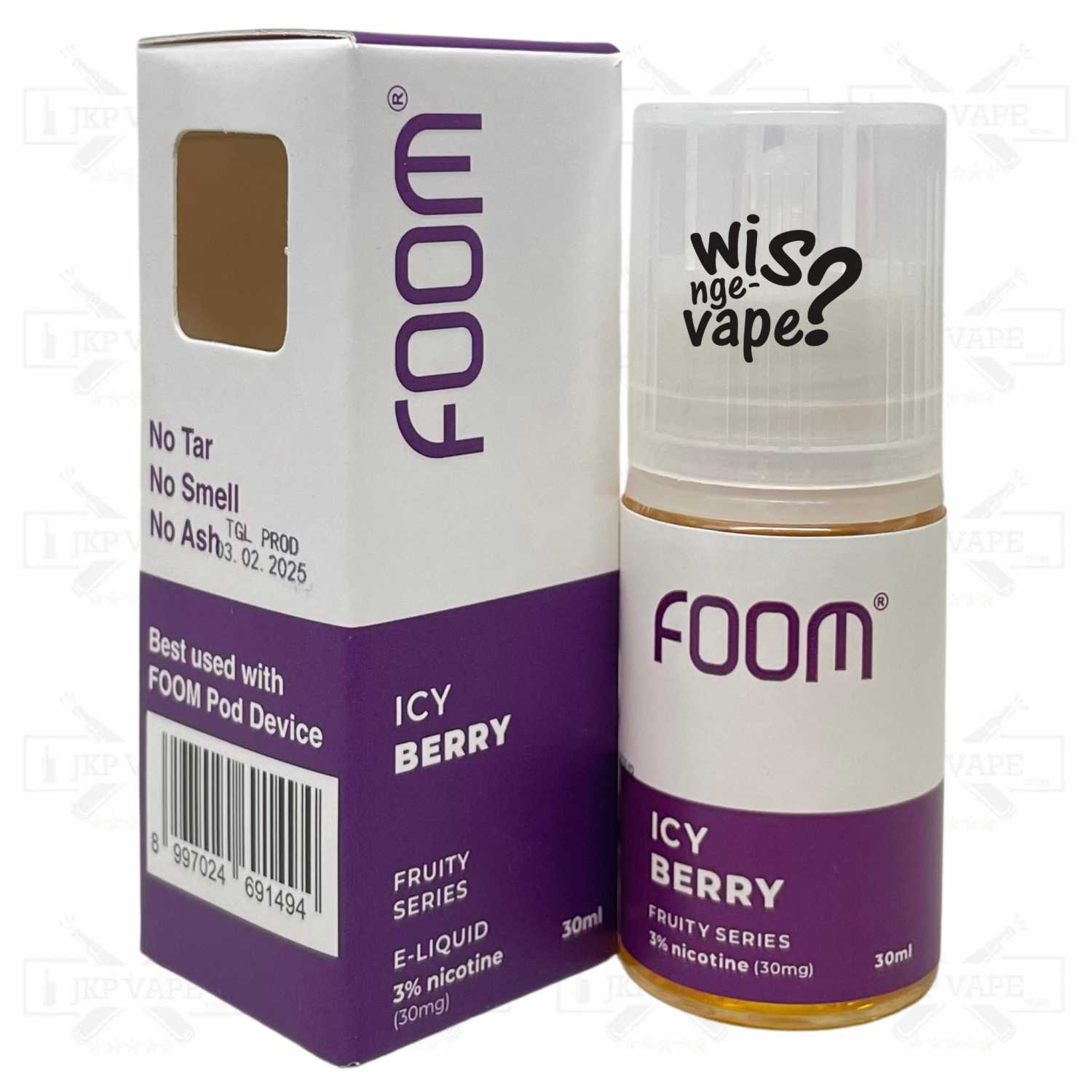 Jual Foom Icy Berry 30ml - Purple Splash V2 Liquid Vape Salt Nic