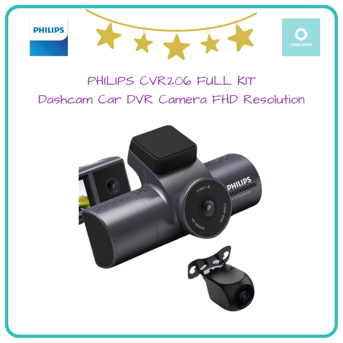 Jual PHILIPS CVR206 FULL KIT - Dashcam Car DVR Camera FHD