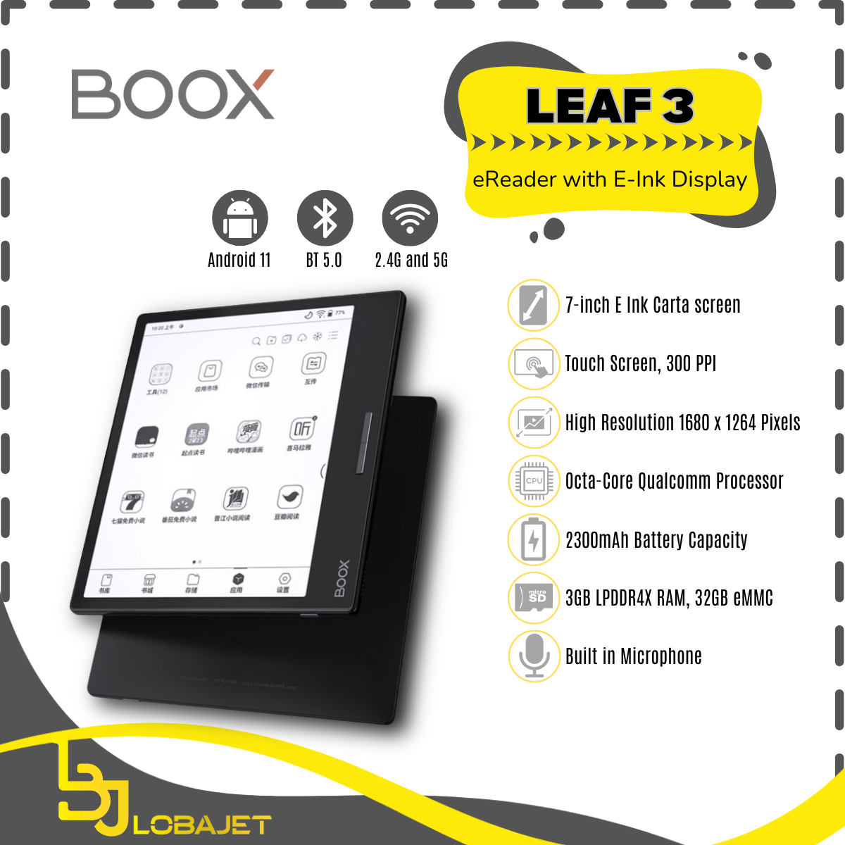 Jual ONYX BOOX LEAF 3 - 7-inch eReader with E-Ink Display