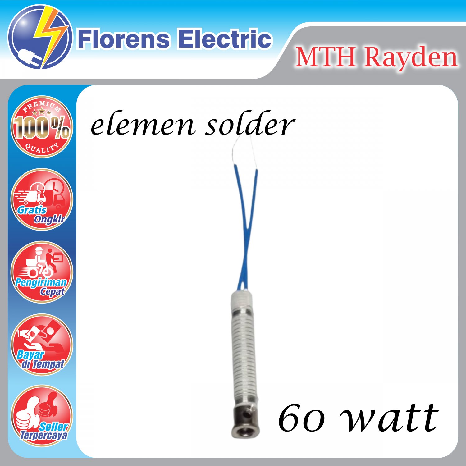 Jual elemen solder 60 watt MTH RAYDEN heater 60w soldering timah