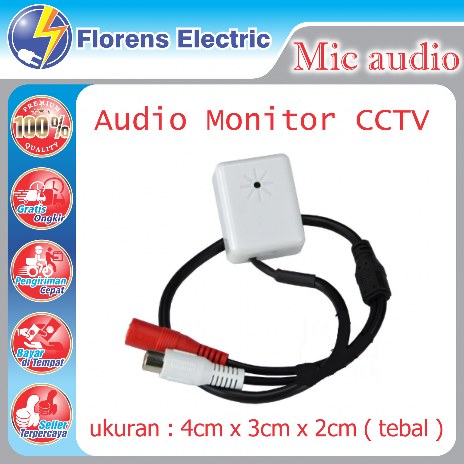 Jual MIC KAMERA CCTV model kotak / AUDIO MONITOR CCTV / REKAM