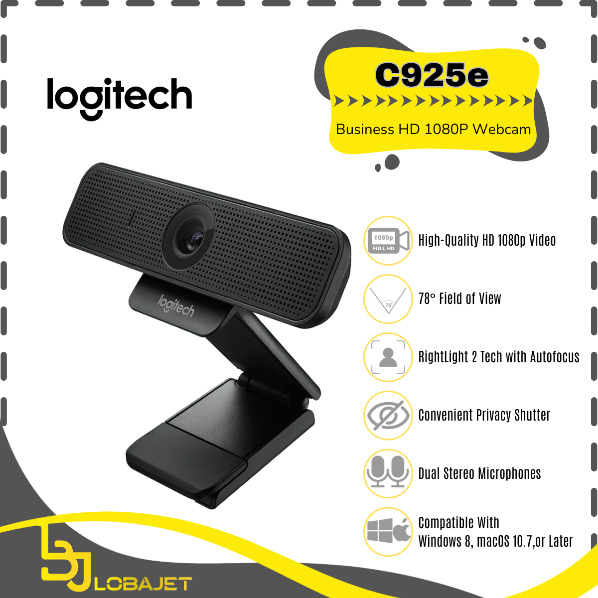 Jual LOGITECH C925e - Business HD 1080P Webcam - Web Camera
