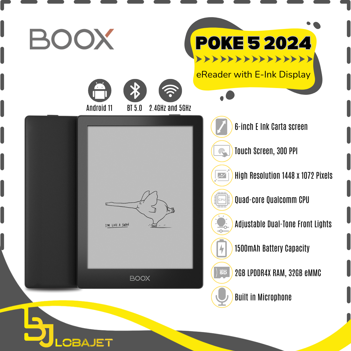 Jual ONYX BOOX POKE 5 2024- 6-inch eReader with E-Ink Display