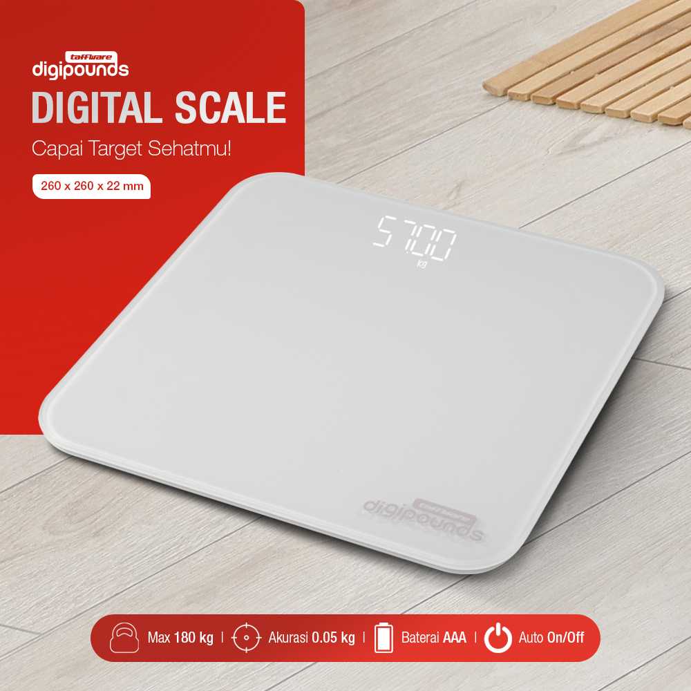 Jual Taffware Digipounds Timbangan Badan Digital Scale 180kg