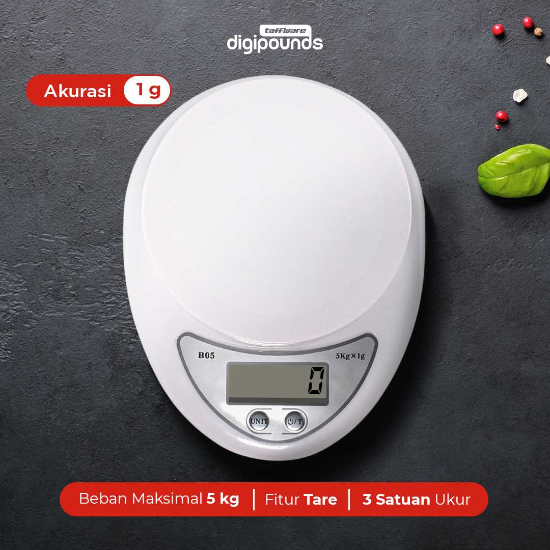 Jual Taffware Digipounds Timbangan Dapur Mini Digital Scale 5kg