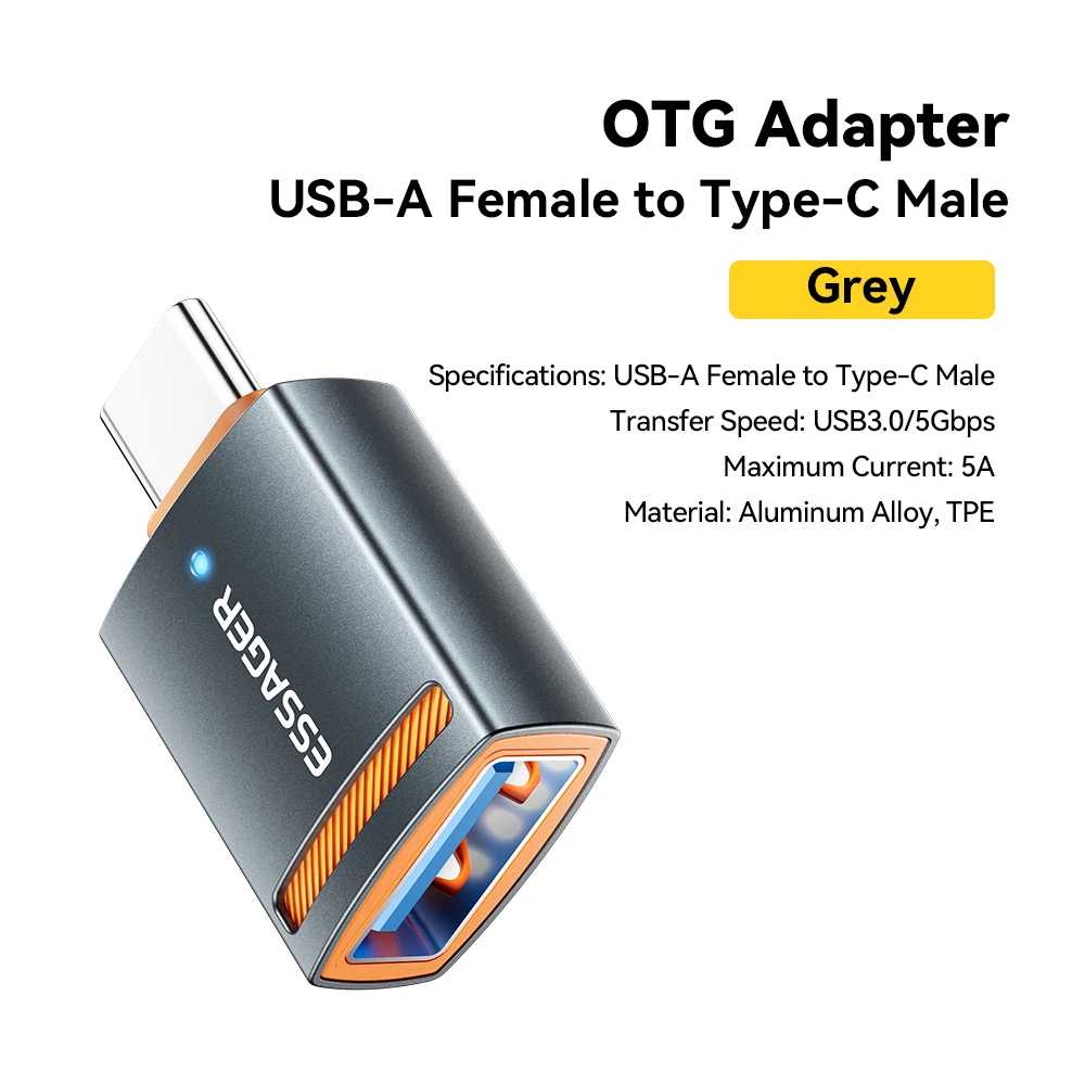 Jual ESSAGER OTG Type C Adapter USB Female to Type C Fast