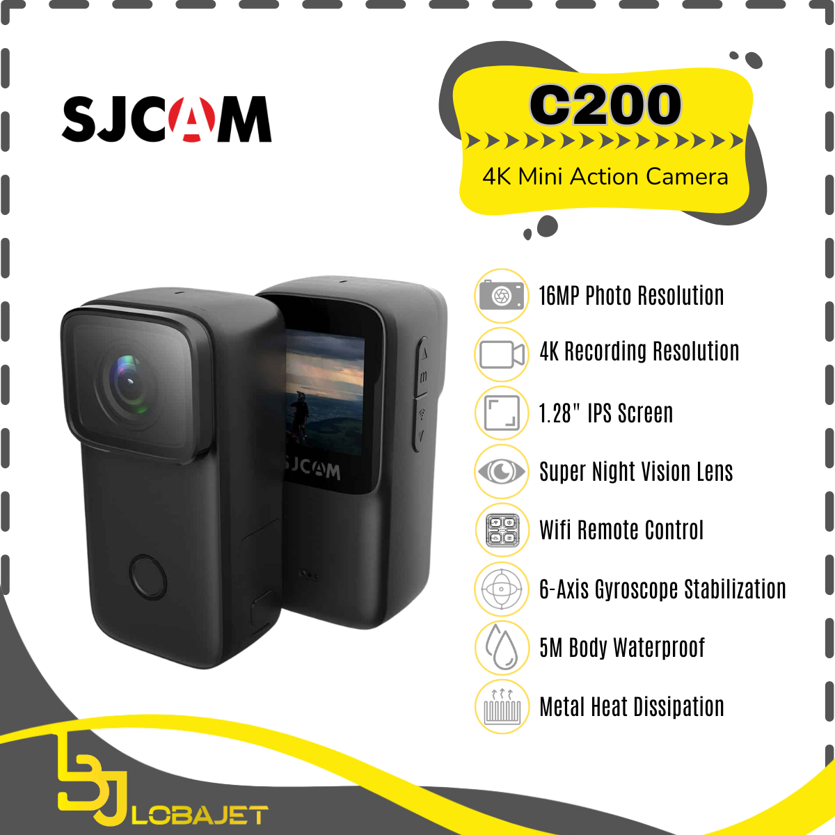 Jual SJCAM C200 - 4K Stabilization Action Camera 4K 24FPS