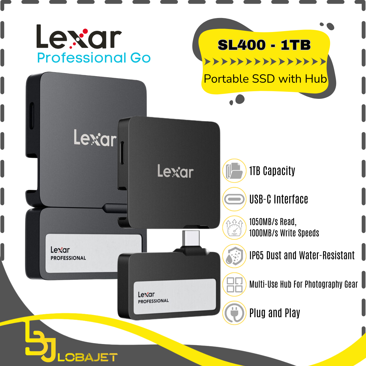 Jual LEXAR PROFESSIONAL Go SL400 1TB - Portable SSD with Hub