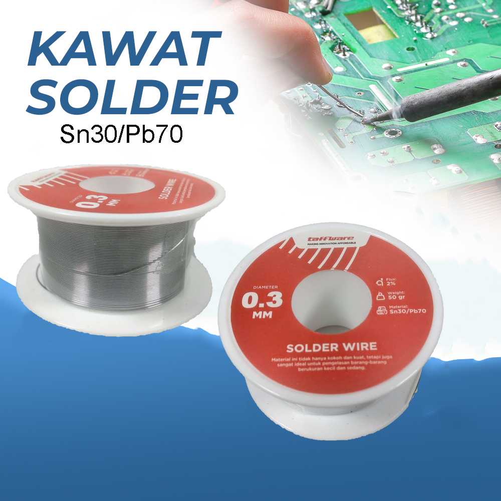 Jual Taffware Kawat Timah Solder Tin Lead Sn30/Pb70 | Jakmall.com