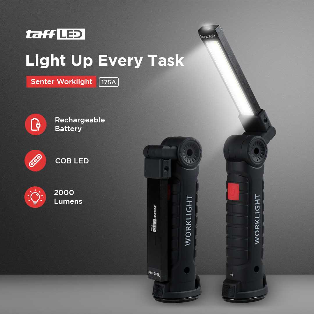 Jual TaffLED Senter Worklight COB Magnetic Flashlight LED 2000
