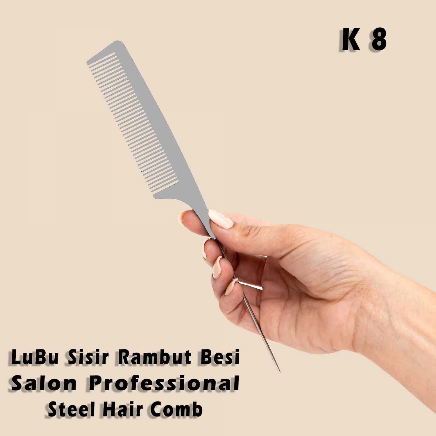 Jual DK Sisir Rambut Besi Salon Professional Steel Hair Comb - K8