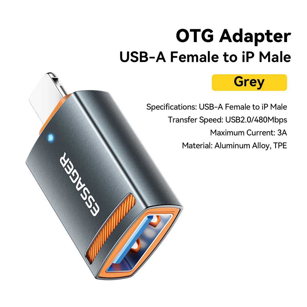 Jual ESSAGER OTG Lightning Adapter Converter USB Female to