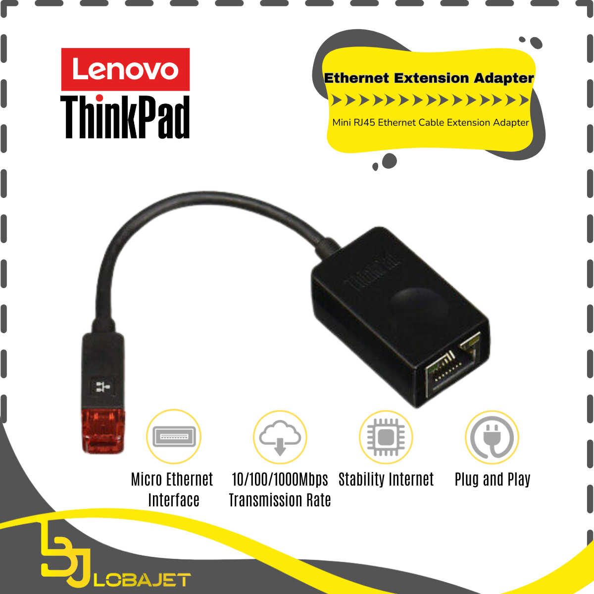 Jual LENOVO ThinkPad Mini RJ45 Ethernet Cable Extension Adapter