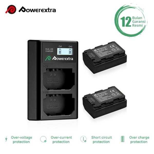 Jual Powerextra Battery 2-Pack Sony NP-FZ100 With Smart Dual