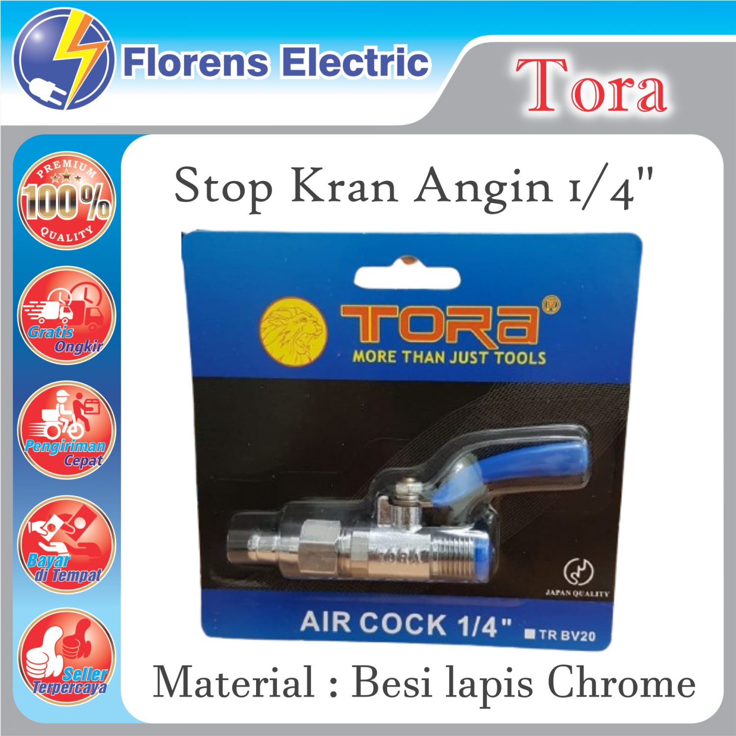 Jual Tora Air Cock 1/4 Inch Stop Kran Angin 1/4" TR BV20 | Jakmall.com