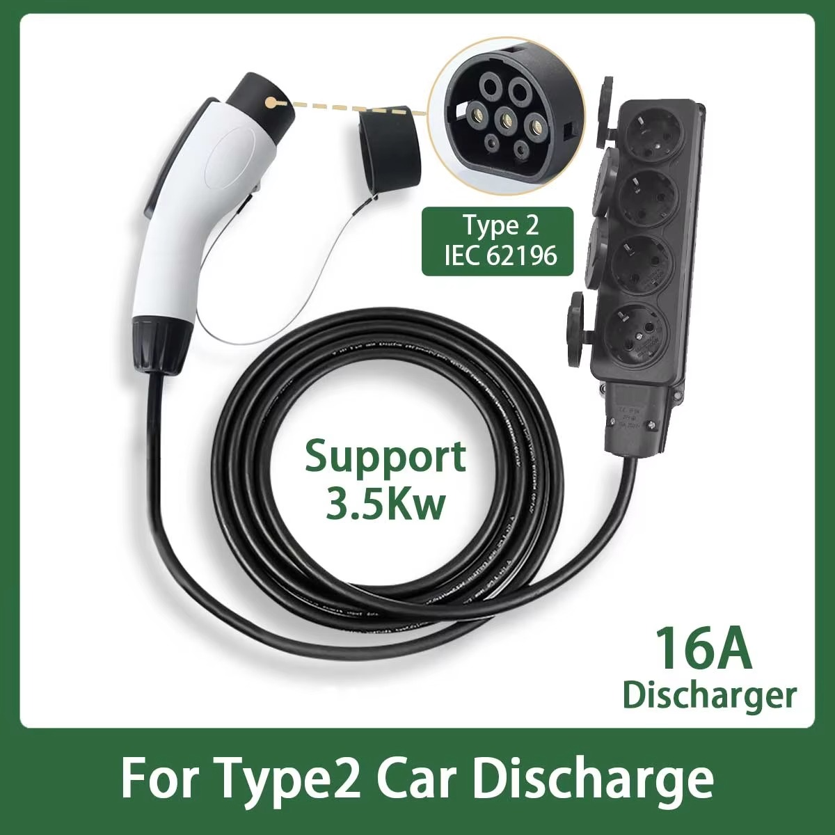 Jual EVOLADO Adaptor V2L Mobil Listrik Type 2 to EU Socket 3.5kW