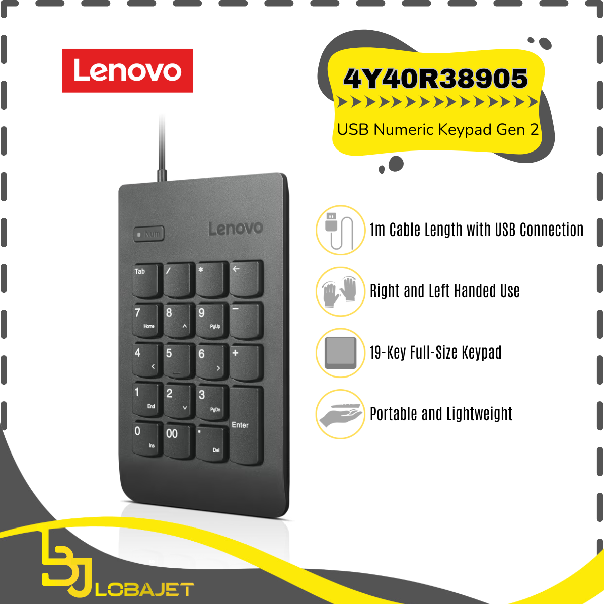 Jual LENOVO USB Numeric Keypad Gen 2 - 4Y40R38905 | Jakmall.com