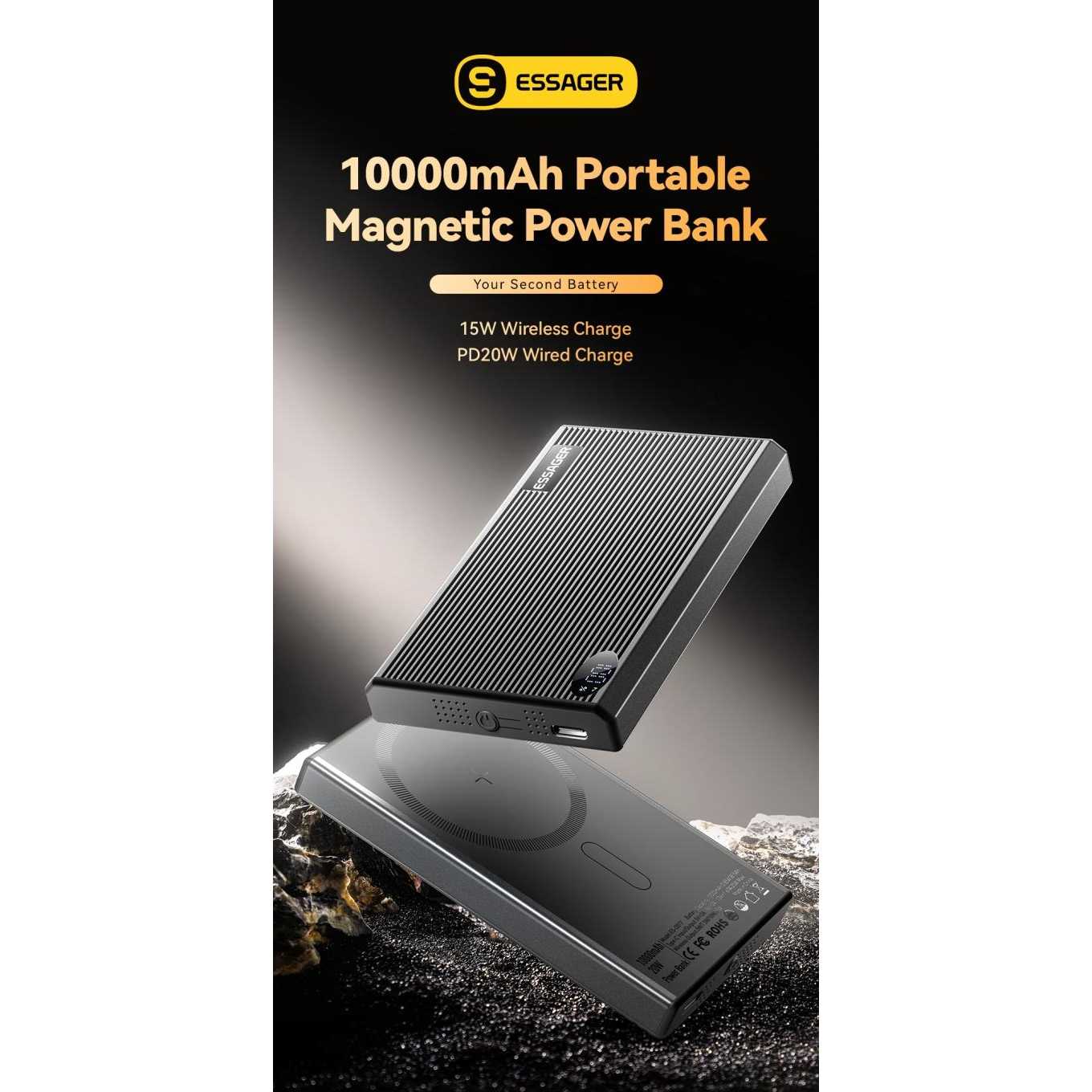 Jual ESSAGER Power Bank Wireless Charging Ultra Thin Fast