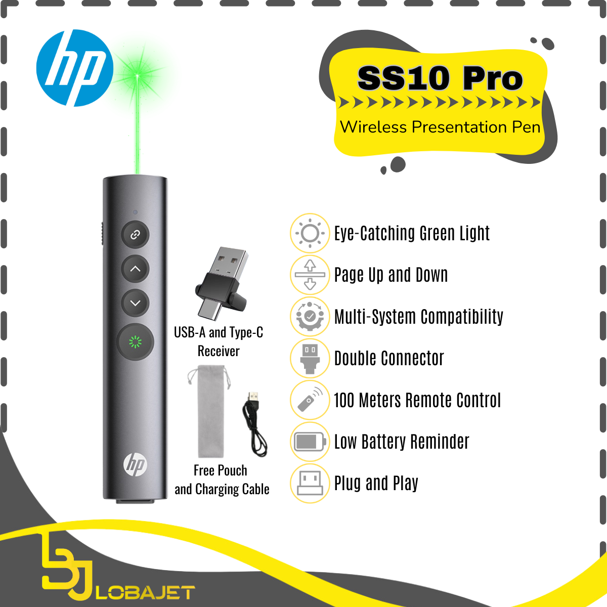Jual HP SS10Pro Wireless Presentation Pen - Green Light Version