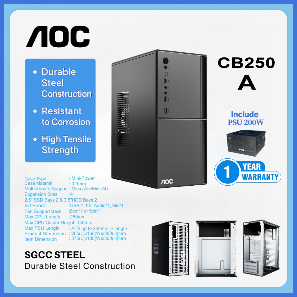 Jual Casing PC Office/Home AOC CB250-A Include PSU 200W | Jakmall.com