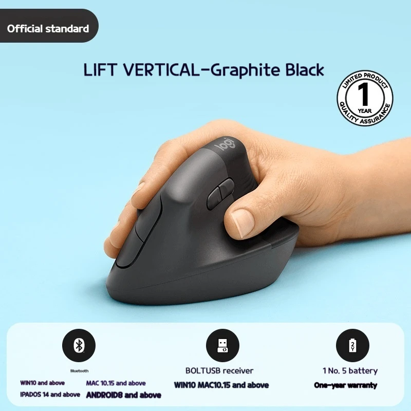 Jual Logitech Lift Mouse Wireless Ergonomis Vertikal Silent Click