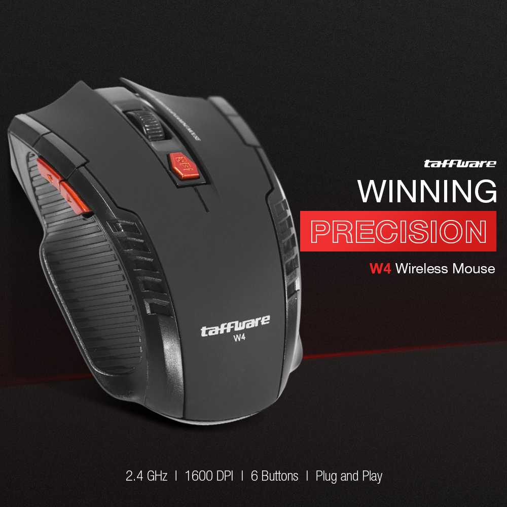 Jual Taffware Mouse Gaming Wireless Optical 2.4GHz Ergonomic