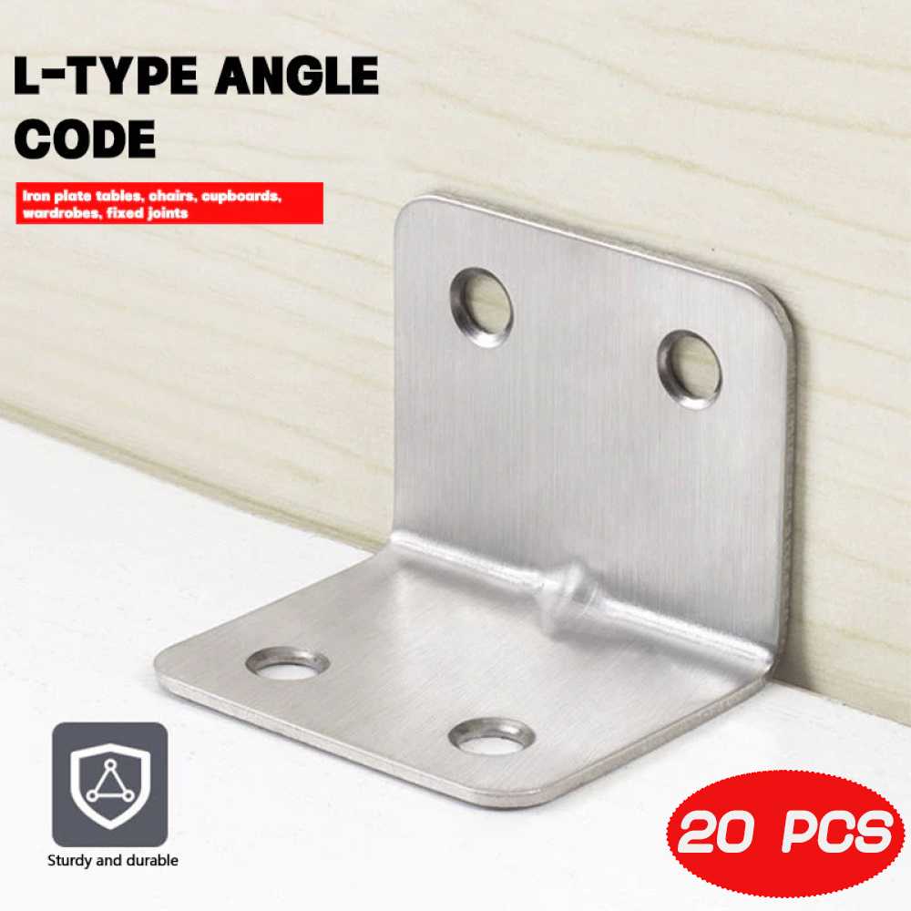 Jual SINEKY Plat Siku L Besi Iron Corner Bracket 20 PCS - SK3412